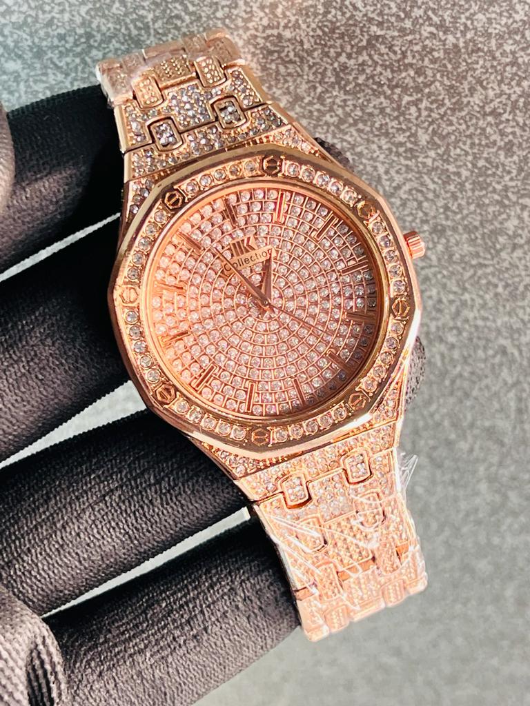 Rose Gold Plated Stone Embedded Luxurious Analog Watch For Men – World ...